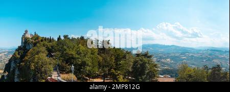 Large panorama with the second tower of Cesta in the Republic of San ...