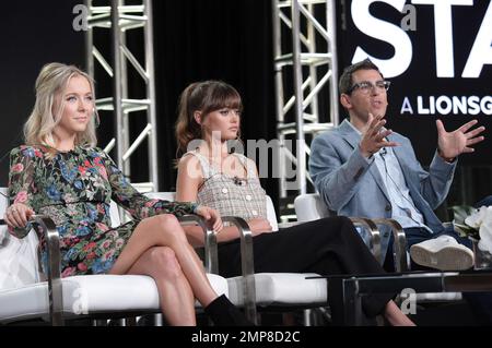 Stephanie Danler, from left, Ella Purnell and Stuart Zicherman ...