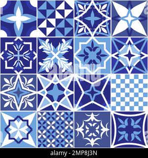 Netherlands tiles. Delft style Dutch design. Blue floor tile background ...