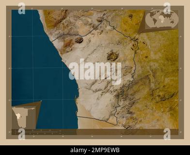 Erongo, region of Namibia. Low resolution satellite map Stock Photo - Alamy