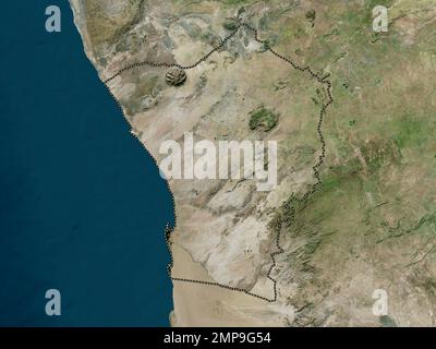 Erongo, region of Namibia. High resolution satellite map. Locations of ...