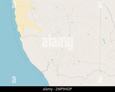 !Karas, region of Namibia. Open Street Map. Locations of major cities ...