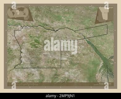 Kavango East, region of Namibia. High resolution satellite map Stock ...