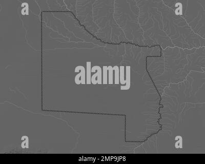 Kavango West, region of Namibia. Elevation map colored in wiki style ...