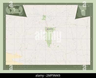 Khomas, region of Namibia. Open Street Map. Locations of major cities ...