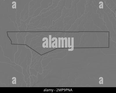 Ohangwena, region of Namibia. Bilevel elevation map with lakes and ...
