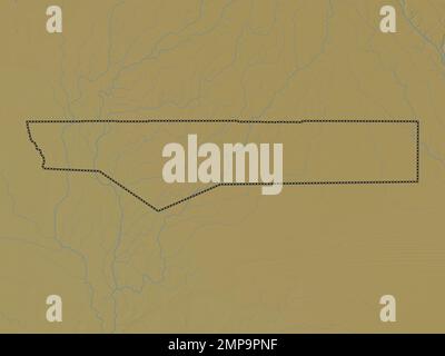 Ohangwena, region of Namibia. Colored elevation map with lakes and ...