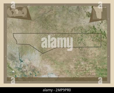 Ohangwena, region of Namibia. High resolution satellite map Stock Photo ...