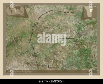 Omaheke, region of Namibia. High resolution satellite map Stock Photo ...