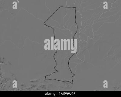 Oshana, region of Namibia. Elevation map colored in sepia tones with ...