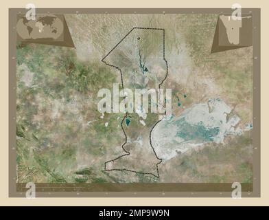 Oshana, region of Namibia. High resolution satellite map Stock Photo ...