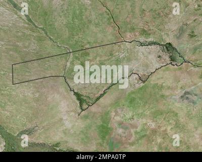 Zambezi, region of Namibia. High resolution satellite map. Corner ...
