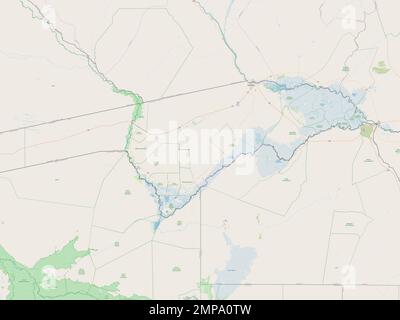 Zambezi, region of Namibia. Open Street Map. Locations and names of ...