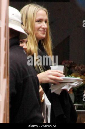 Kelly Lynch enjoys some food in between filming scenes on the set of ...