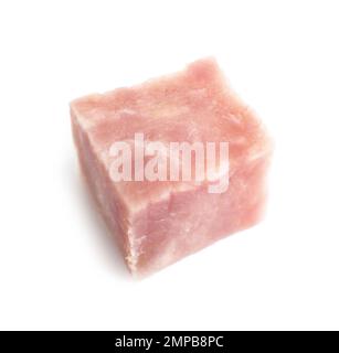Cube of tasty fresh ham isolated on white Stock Photo - Alamy
