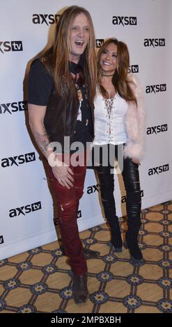 Sebastian Bach and Minnie Gupta at the AXS TV TCA Tour at the Langham ...