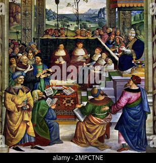 Pope Pius II at the Congress of Mantua 1502-08 Fresco, Piccolomini ...