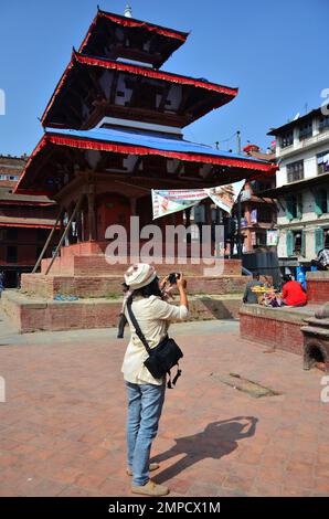 Travelers thai women photographer travel visit and take photo ancient ...