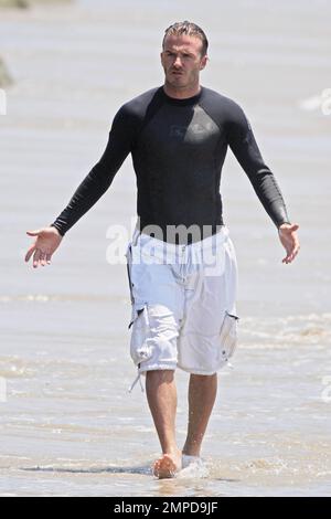 David Beckham spends beach time in Malibu, LA, CA on 30th July 2011 ...