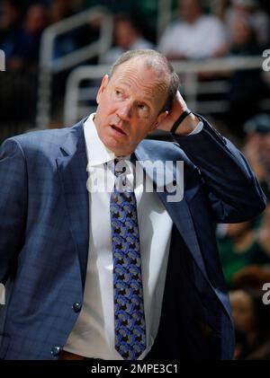 Long Beach State coach Dan Monson shouts instructions to his players ...