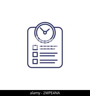 timesheet, tracking time icon with outline Stock Vector Image & Art - Alamy