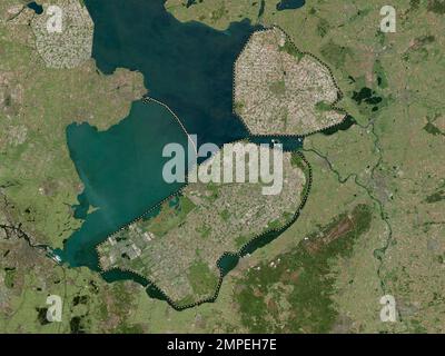 Flevoland, province of Netherlands. High resolution satellite map ...