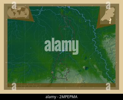 Limburg, province of Netherlands. Colored elevation map with lakes and ...
