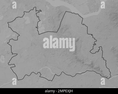 Utrecht, province of Netherlands. Grayscale elevation map with lakes ...