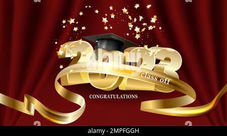 Congratulations Graduates Class of 2023 - badge design template in ...