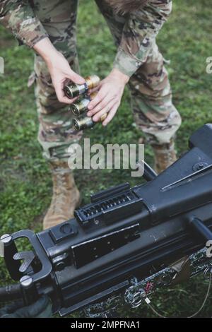 40mm practice grenade rounds for a grenade launcher Stock Photo - Alamy