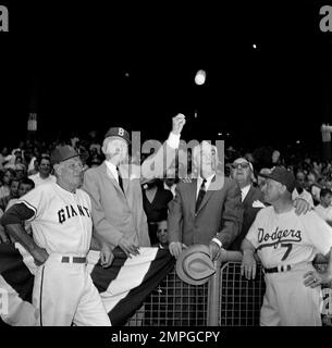 National League President Warren Giles presents batting champion ...