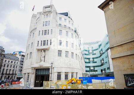 Exterior views of the Broadcasting House under renovation, home to the ...