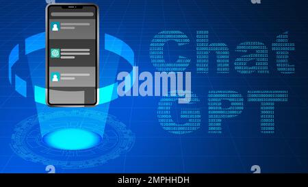 GPT4 improved chatbot illustrations. Artificial intelligence chatbot.Chat GPT 4 illustration for ...