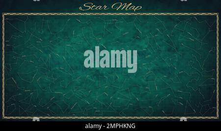High detailed Star Map with names of constellations Stock Photo - Alamy