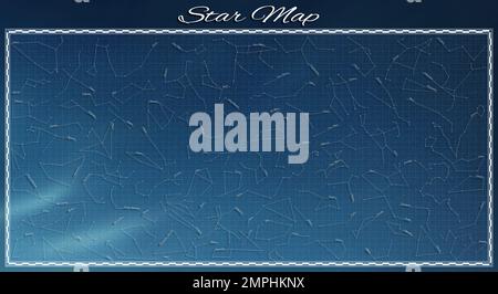 High detailed Star Map with names of constellations Stock Photo - Alamy