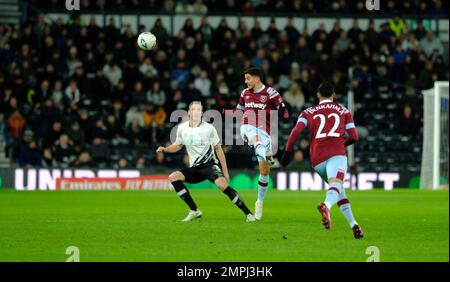 West Ham United forward Pablo (19) warms up before the Wolverhampton ...