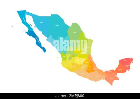Mexico political map of administrative divisions - states and Mexico ...