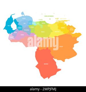 Venezuela political map of administrative divisions Stock Vector Image ...