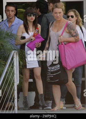 EXCLUSIVE!! Singer Carly Rae Jepsen wears a black and white strapless ...