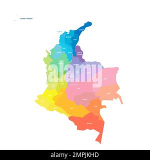 Colombia political map of administrative divisions - departments and ...