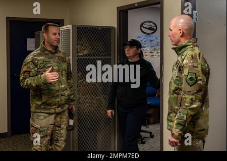 Maj. Gen. Michael Lutton, 20th Air Force commander, engages in ...