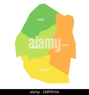 Eswatini political map of administrative divisions - regions. Handdrawn ...