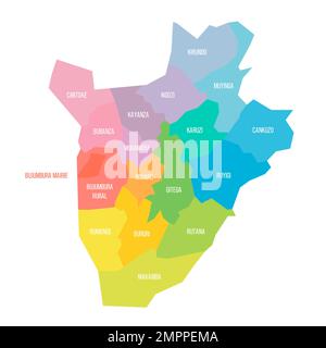 Burundi political map of administrative divisions - provinces ...