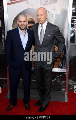 Guillermo Diaz and Bruce Willis at the world premiere of "Cop Out" in ...