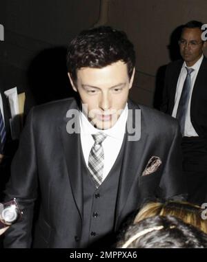 "Glee" star Cory Monteith looks handsome in a suit and tie as he signs ...