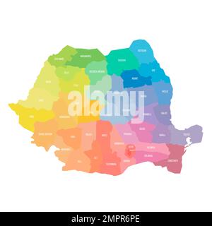 Romania political map of administrative divisions Stock Vector Image ...