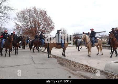 The 1st Cavalry Division’s color guard stand with the 4th Brigade “Long ...