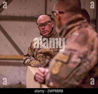Maj. Gen. Michael Lutton, 20th Air Force commander, engages in ...