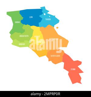 Armenia political map of administrative divisions - provinces and ...