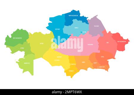 Kazakhstan political map of administrative divisions - regions and ...